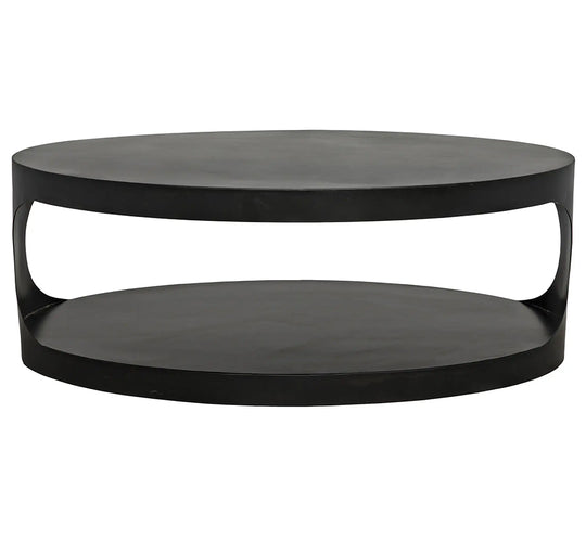 Noir Eclipse Oval Coffee Table, Black Steel GTAB132MTB – KURTSDECO.COM