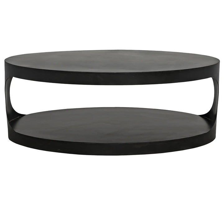 Noir Eclipse Oval Coffee Table, Black Steel GTAB132MTB – KURTSDECO.COM