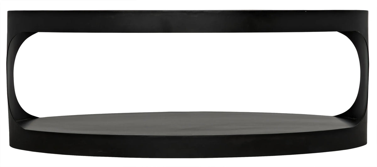 Noir Eclipse Oval Coffee Table, Black Steel GTAB132MTB – KURTSDECO.COM