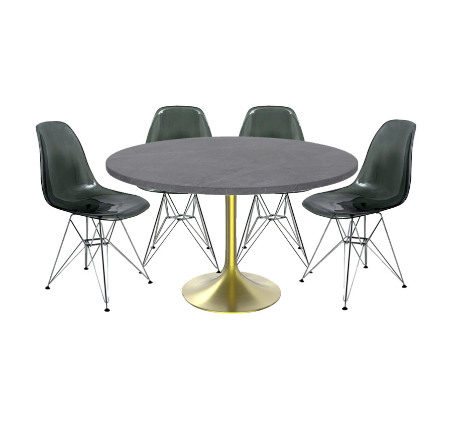 LeisureMod Verve Mid-Century Modern 48 Inches Round Dining Table Set ...