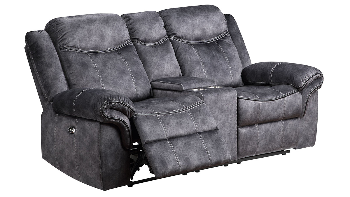 Global Furniture USA U2200 2-Piece Domino Granite Power Reclining Sofa ...